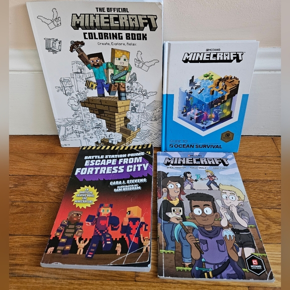 Mojang | Other | Minecraft Kids Books Set Of 3 And Coloring Book | Poshmark